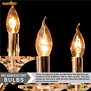 Sunlite Incandescent 25 Watt Petite Chandelier 194 Lumens Clear Light Bulb 12 Pack