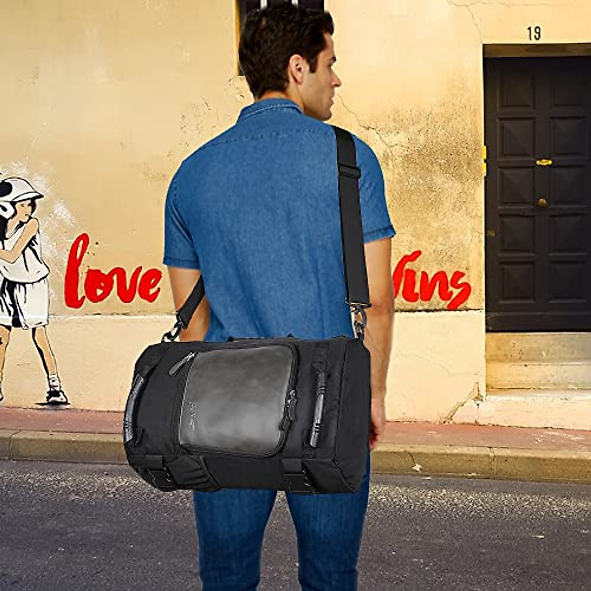 BE SMART Laptop Bag Outdoor Large Travel Waterproof Backpack fits 16 inches Computer Sport Backpack Business Durable School bags book bags for College Student Day Pack for Men and Woman-Black