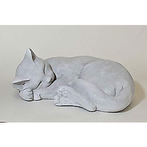Curled Cat Garden Statue 12”L