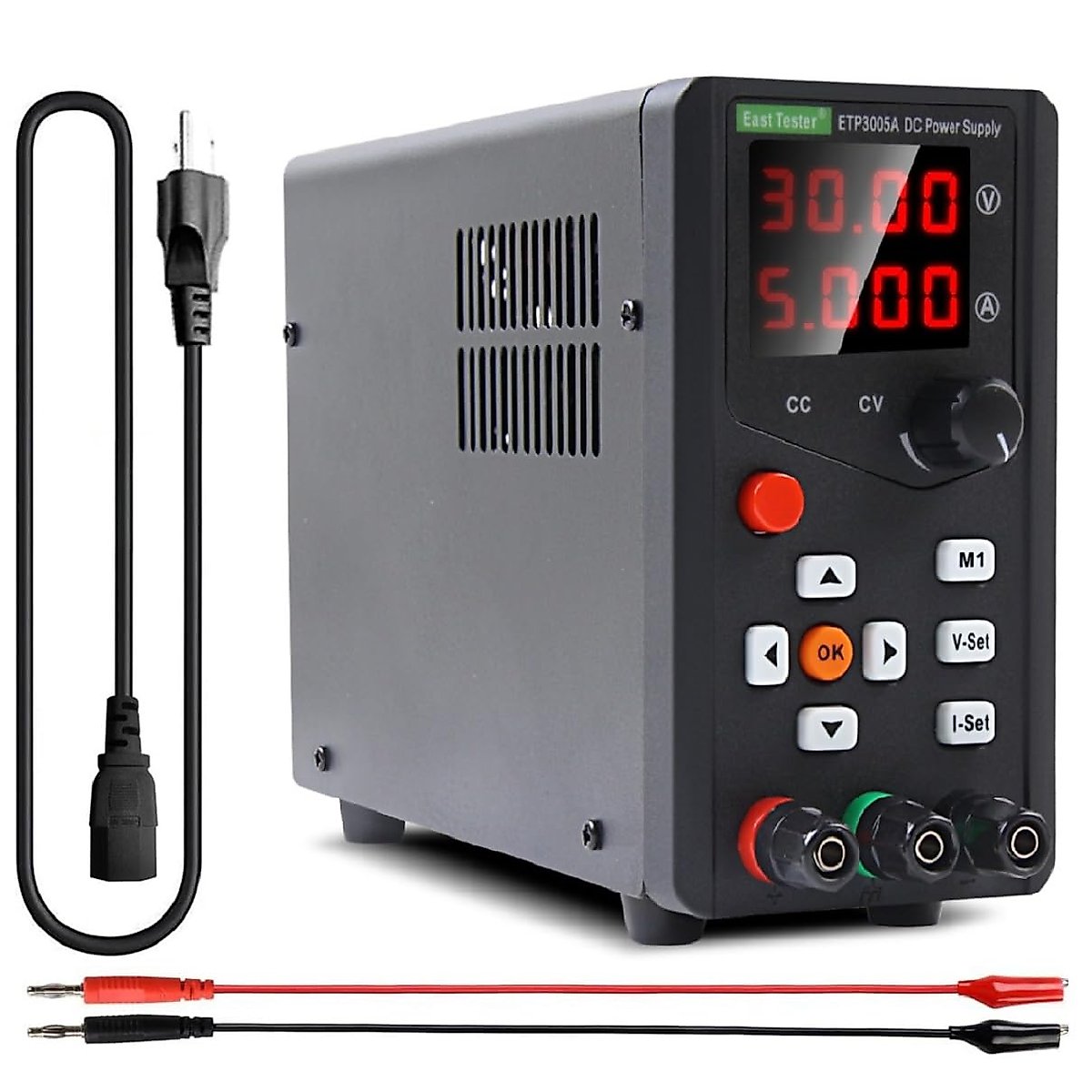 GALOOK DC Power Supply Variable, High Precision Bench Power Supply with Memory Storage, Variable Power Supply with Encoder Knob, 4-Digit LED Display Adjustable Regulated lab Power Supply