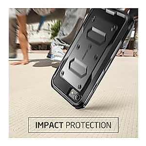 i-Blason Armorbox Case for iPhone SE 2022 (3rd Generation), [Built-in Screen Protector] Full-Body Rugged Holster Case for iPhone SE 2022/ iPhone SE 2020/ iPhone 8/7, Black