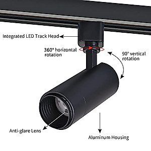 Ajbvp 5CCT LED Track Lighting Heads 12W Dimmable,Zoomable Beam15°/24°/36°/45°/60°,2700K/3000K/3500K/4000K/5000K,Single Circuit H Track Lighting Heads Ceiling Fixtures Art Lighting,Black-4Pack