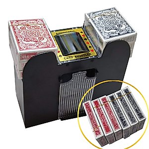 FONBEAR Automatic Card Shufflers 6 Deck (Playing Cards Included) - Battery-Operated Electric Shuffler Heavy Duty - Great for Casino, Home & Tournament Use for UNO, Blackjack, Texas Hold'em, Phase 10