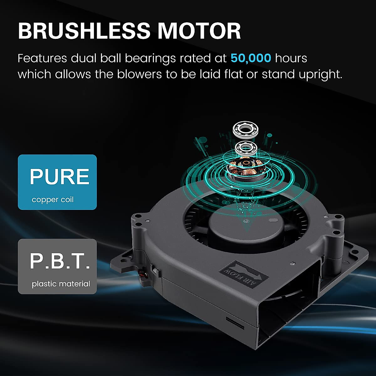 GDSTIME 120mm Blower Fan, AC 110V 220V DC 12V Powered Fan with Speed Control, for Receiver DVR Xbox Modem AV Cabinet Cooling