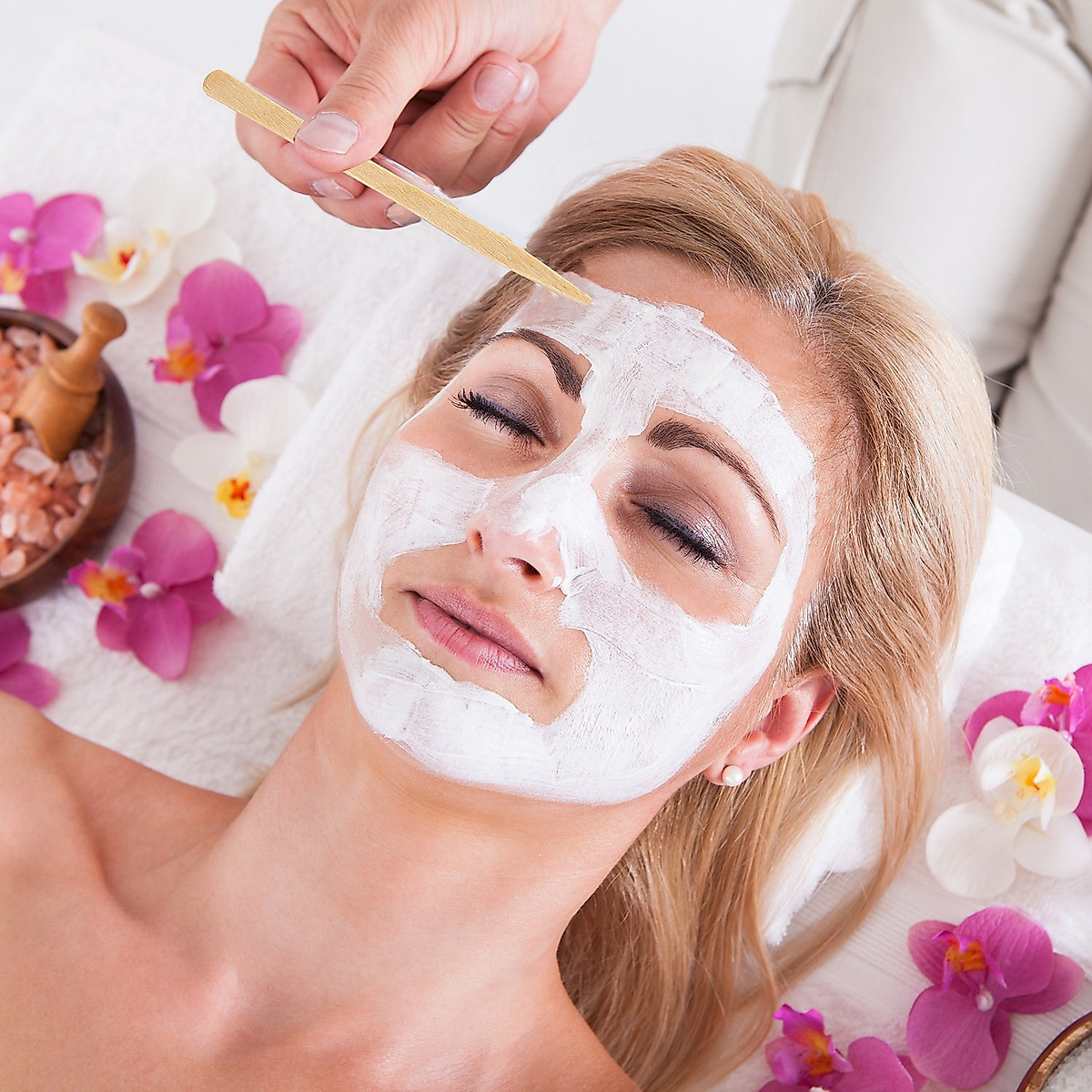 Aneco 800 Pieces Wood Wax Applicator Sticks Wax Spatulas Small Wood Spatulas Applicator for Hair Eyebrow Removal, 2 Style