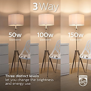 PHILIPS 40-Watt/60-Watt/100-Watt Equivalent 3-Way A21 E26 LED Light Bulb Soft White 2700K (4-Pack)