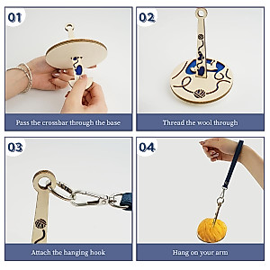 Yarn Holder,Portable Wrist Yarn Holder,Yarn Holder for Crocheting,Yarn Organizer with Wrist Strap,Yarn Holder Stand,Prevents Tangling for Effortless Crocheting and Knitting On-The-Go (Blue)