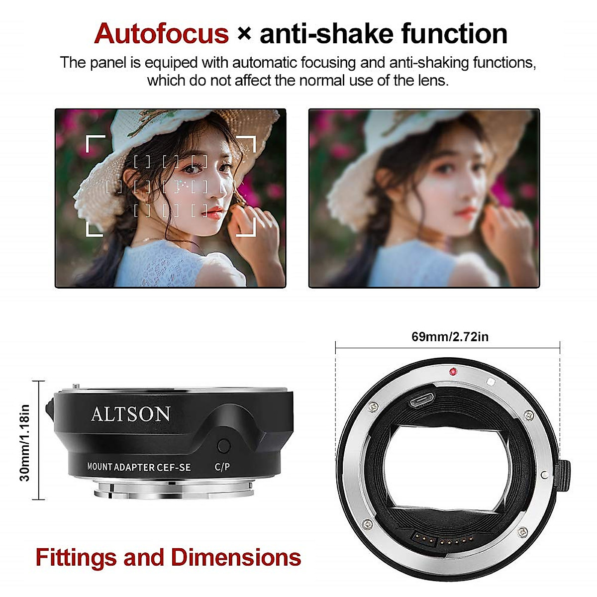 EF/EF-S Lens Mount Adapter Auto Focus Lens Speedbooster Converter Ring Compatible with Canon EF/EF-S Lens for Sony E Mount Mirrorless Cameras Series A9 A7R4 A7R3 A7R2 A7M3 A7M2 A7R A7S2 A7S A7 A7C