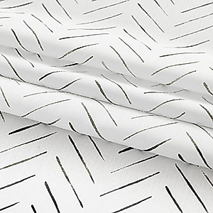 jinchan Black and White Shower Curtain Herringbone Fabric Shower Curtain Zig Zag Inky Chevron Farmhouse Shower Curtain Zigzag Modern Shower Curtain for Bathroom Waterproof Hooks Included 70x72 inches