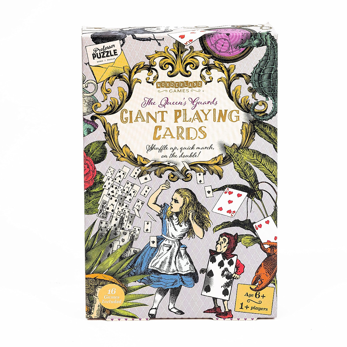Professor PUZZLE The Queen’s Guard Giant Playing Cards - Alice in Wonderland Themed Jumbo Playing Cards for All Card Games. Wonderland Games