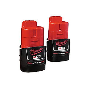 Milwaukee 48-11-2420 (2) M12 REDLITHIUM 2.0 Compact 12V Batteries & M12 Lithium-ion Battery Charger (48-59-2401) KIT