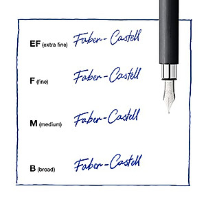 Faber-Castell Ambition 148140 Fountain Pen High-Grade Resin Nib Size M Barrel Colour Black/Silver