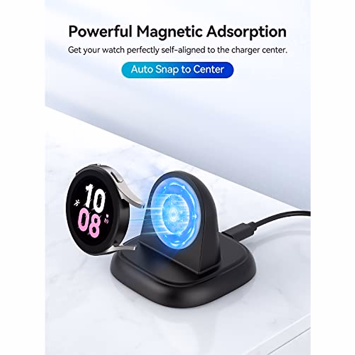 LVFAN for Samsung Galaxy Watch Charger, Fast Charging Smart Watch Charger Magnetic Dock, Charger Accessories Charging Station for Samsung Galaxy Watch 6/6 Classic/5 Pro/5/4/4 Classic/3, Active 2/1