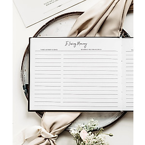 Lamare Funeral Guest Book for Memorial Service - in Loving Memory Funeral Guest Book | Celebration of Life Guest Book with Memory Table Sign & Back Pocket - Guest Sign in Book for Funeral Service