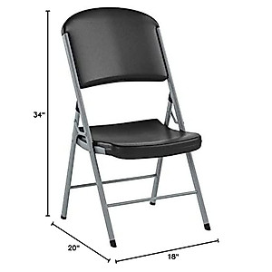 LIFETIME Commercial Grade Folding Chairs, 4 Pack,Plastic, Black/Silver