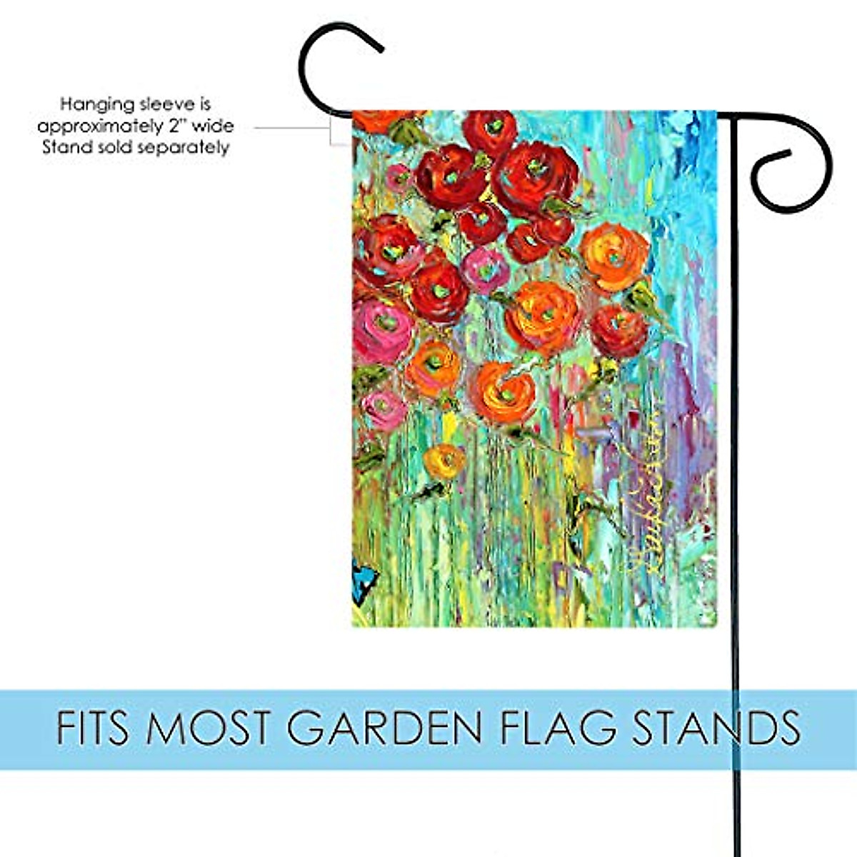 Toland Home Garden 119533 Fabulous Flowers Spring Flag 12x18 Inch Double Sided Spring Garden Flag for Outdoor House summer Flag Yard Decoration