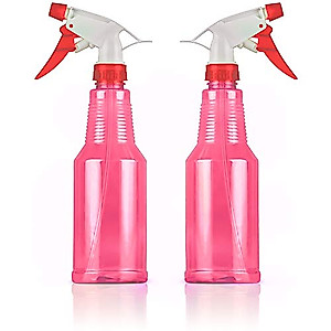 DecorRack Empty Spray Bottle 16 oz, BPA Free- Plastic, Professional Sprayer with Adjustable Nozzle for Cleaning Solutions, Kitchen, Hair, Plants, Leak Proof Fine Clear Mist Bottles (2 Pack)