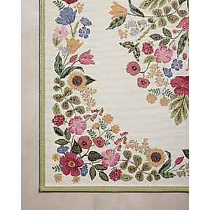 Loloi Rifle Paper Co. x Perennial Cream 6'-7" x 9'-4" Area Rug
