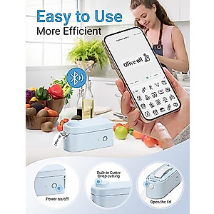 Makeid Label Makers, L1 Label Maker Machine, Portable Wireless Sticker Label Makers for Home, School, Office Use, Rechargeable Thermal Printer with Multiple Fonts, Templates - Blue, 203dpi