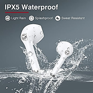 TRANYA F4 Wireless Earbuds, 30H Playtime with USB-C Charging, Bluetooth 5.3 Earphones, Half in-Ear with 4-Mics for Phone Call, IPX5 Waterproof for Sports and Workout, Touch Control-White