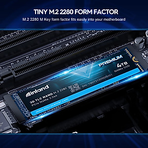 INLAND Premium 4TB NVME PCIe 3.0 x4 M.2 2280 TLC 3D NAND SSD Internal Solid State Drive, Read/Write Speed up to 3400MB/s and 3000MB/s, 6000 TBW
