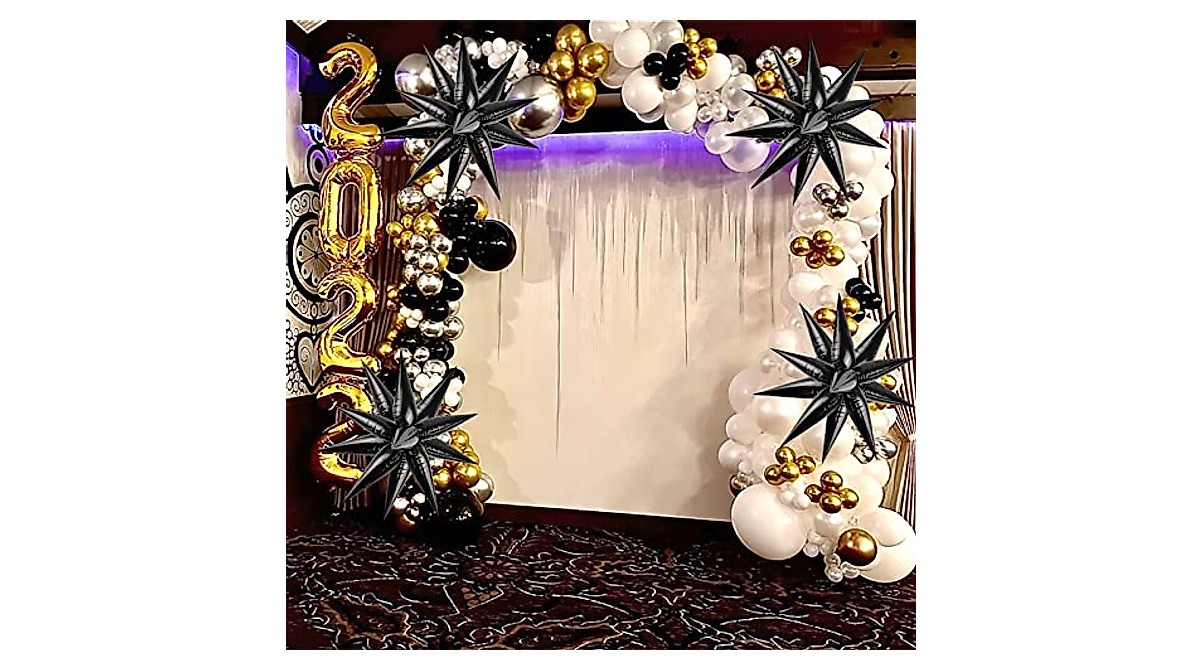 Black Explosion Star Balloons – 50pcs for Stunning Party Decor