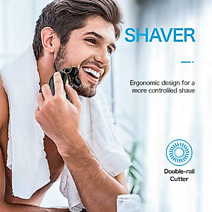 Head Shavers for Bald Men-Flowind Electric Razor for Men with LED Display, Faster-Charging 5D Floating Waterproof Mens Shaver with Hair Clippers,Nose Hair Trimmer Gold…