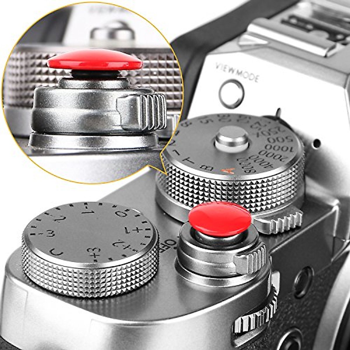ChromLives Camera Button Shutter Release Button Brass Compatible with Fuji Fujifilm11mm Concave 10mm Convex Surface (Combo 2Pack)