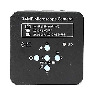 HAYEAR Full Set 34MP 21MP 1080P 60FPS 2K HD HDMI USB C-Mount Electronic Industry Microscope Camera Digital Magnifier for PCB Repair + 180X C-Mount Lens+8" HD LCD Monitor + 60 LED Illumination Light
