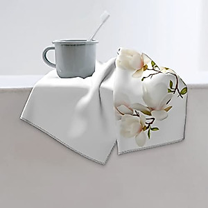luxteen Magnolia Hand Towel - Print Bath Bathroom Towel Highly Absorbent Soft Guest Fingertip Towels
