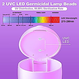 Portable Pacifier Sterilizer, Mini UV Light Sterilizer, 99.99% Sterilization in 3 Mins, USB Rechargeable, Mini UV-C Sanitizer Box for Baby Pacifier, Bottle Nipples, Teethers, Headphones, Keys (White)