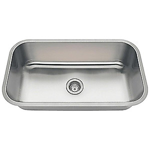 MR Direct 3218c Stainless Steel 3218C-18 Undermount 32-1/4 in. Single Bowl Kitchen Sink, 18 Gauge