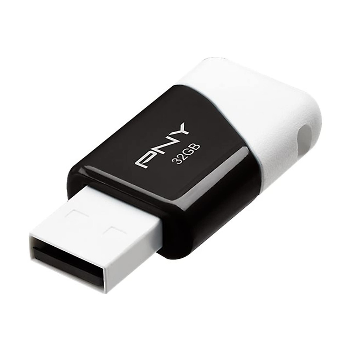 PNY Compact Attache 32GB USB 2.0 Flash Drive - Black/White - P-FD32GCOM-GE