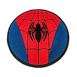 Marvel Spider-Man Chest Logo 52-Inch Round Printed Area Rug | Indoor Floor Mat, Accent Rugs For Living Room and Bedroom, Home Decor For Kids Playroom | Comic Book Gifts And Collectibles