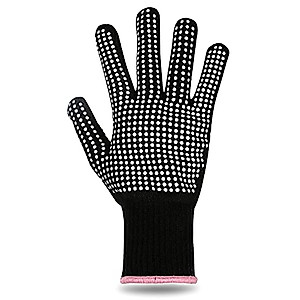 TPYQdirect Professional Heat Resistant Gloves Proof Glove Blocking for Curling Iorn Flat Iron Wand, White Black, 1 PCS