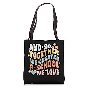 Home School We Love Groovy HomeSchool Teacher Mom Kids 2 Tote Bag