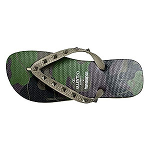 Valentino By Havaianas Women's Rockstud Camouflage Flip Flops Shoes Sz US 11/12 EU 43/44