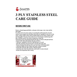 Shapes Steel Stainless Tri-ply Frying Pans - Induction Ready, Easy to Clean, Dishwasher Safe, Silver, Capacity 1 Quart - With Robust Handle - Use for Home, Kitchen & Restaurant (7.8 Inch)