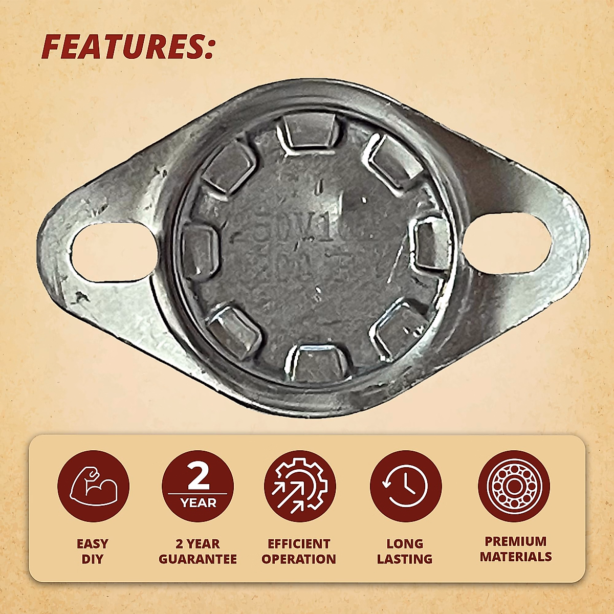 SRV230-0080 High Limit Manual Reset Snap Disc for QuadraFire, Pleasant Hearth and Pelpro Pellet Stoves