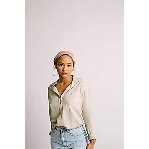 Grace Eleyae Women's Sleep Cap Slap Silky Sleeping Stylish Beanie Hat Premium Quality Head Cover for Curly Hair Soft & Smooth (Walnut)