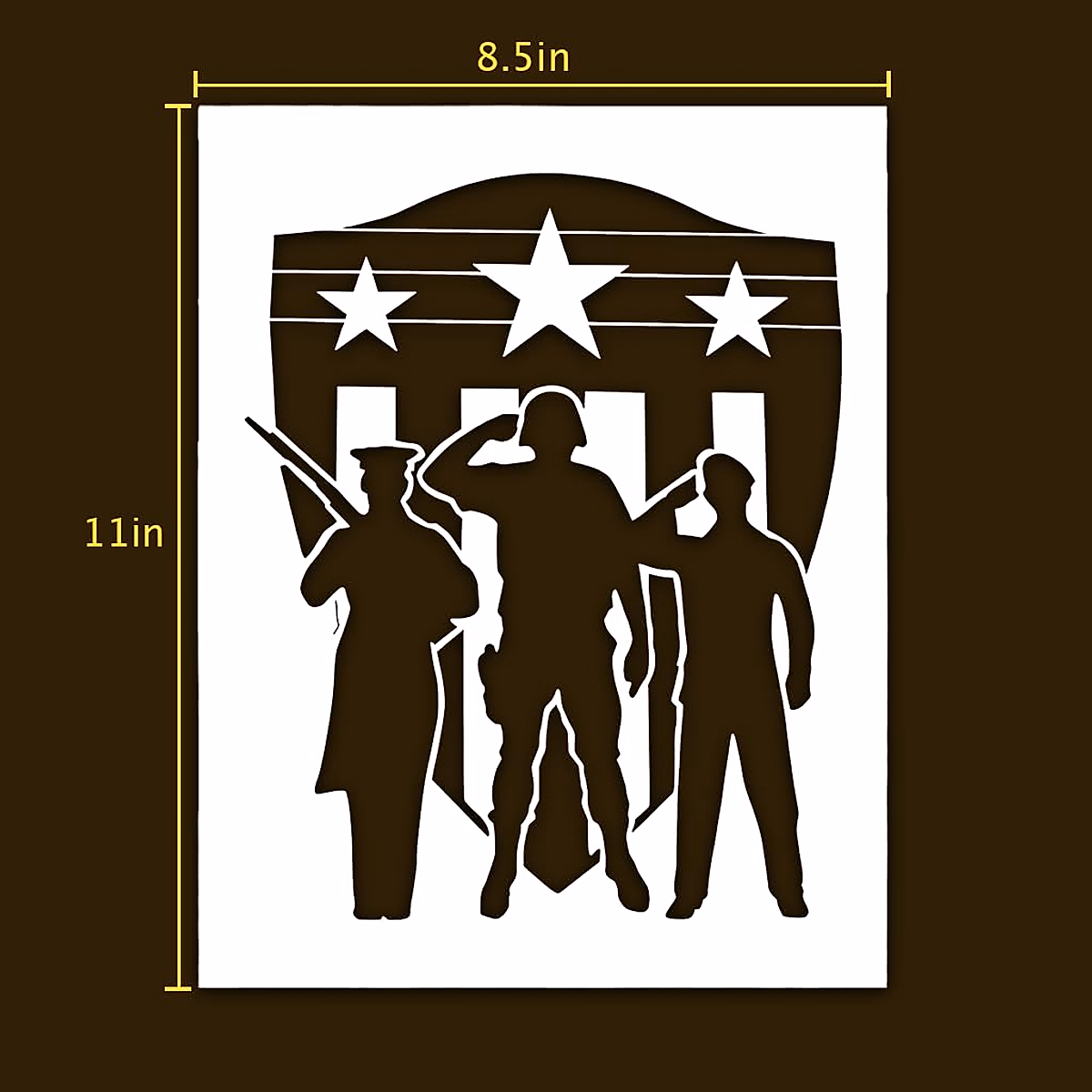 Military Stencil | Patriotic American Marine Navy Infantry Military Army Multipack Set Stencils for Painting on Wood, Glass, Wall, Rock, Fabric, Walls, Canvas, Glassware | US Army Stencil