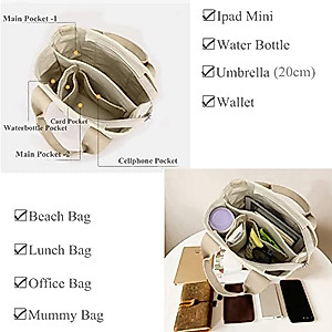 Canvas Tote Bag Women Small Mini Tote Bag Zipper Satchel Crossbody Shoulder Handbags Purse Pink