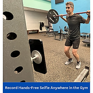 Gym Mate Magnetic iPhone Mount Holder. Attaches magnetically to Metal Surface. Shoot Hands-Free Videos While Working Out. Compatible with MagSafe on iPhones 12/13/14/15. Stable & Secure