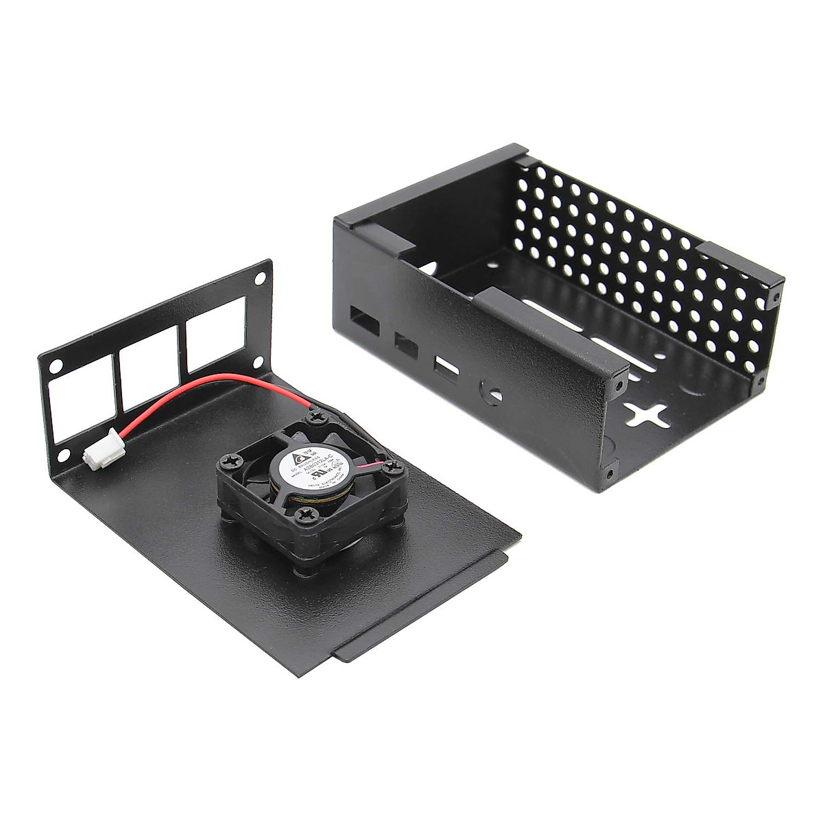 RICHEN Raspberry Pi 4 Case, Pi 4B Metal Case,Raspberry Pi 4 Model B Protective Metal Case with Cooling Fan and 3PCS Aluminum Heatsinks Compatible with Raspberry Pi 4B Computer Only (PI4B-CFH)