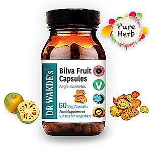 DR WAKDE'S Bilva Fruit Capsules (Bael Fruit | Aegle marmelos) | 60 Veg Caps | Ayurvedic Supplement | Vegan | 100% Herbal | Quantity Discounts| Same Day Dispatch