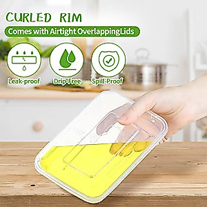 16oz Food Storage Containers with Airtight Lids, 50Pcs Disposable Clear Meal Prep Containers, Reusable Deli Containers with Lids, Great for Your Slime Kit, Leakproof, Microwaveable, Dishwasher & Freezer Safe