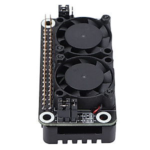Aluminium Alloy Case Kit for Raspberry Pi Zero 2 W, Dual Fans, Radiator Shell with Heatsink and RGB LED Light