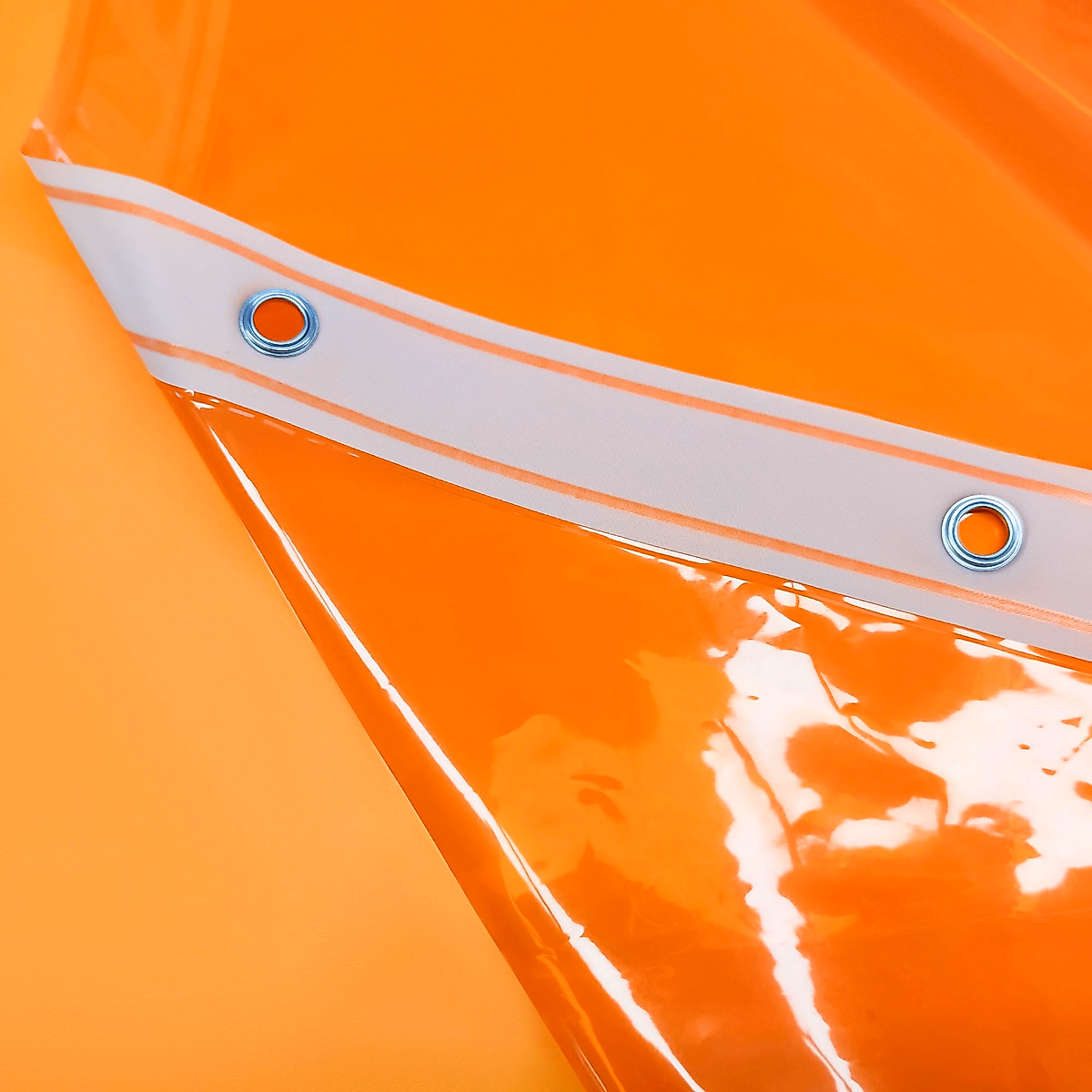 Barossa Design Clear Orange Shower Curtain Liner - Premium PEVA Shower Liner with 3 Magnets & Metal Grommets, Waterproof Lightweight Standard Size Liners for Bathroom - Translucent Orange