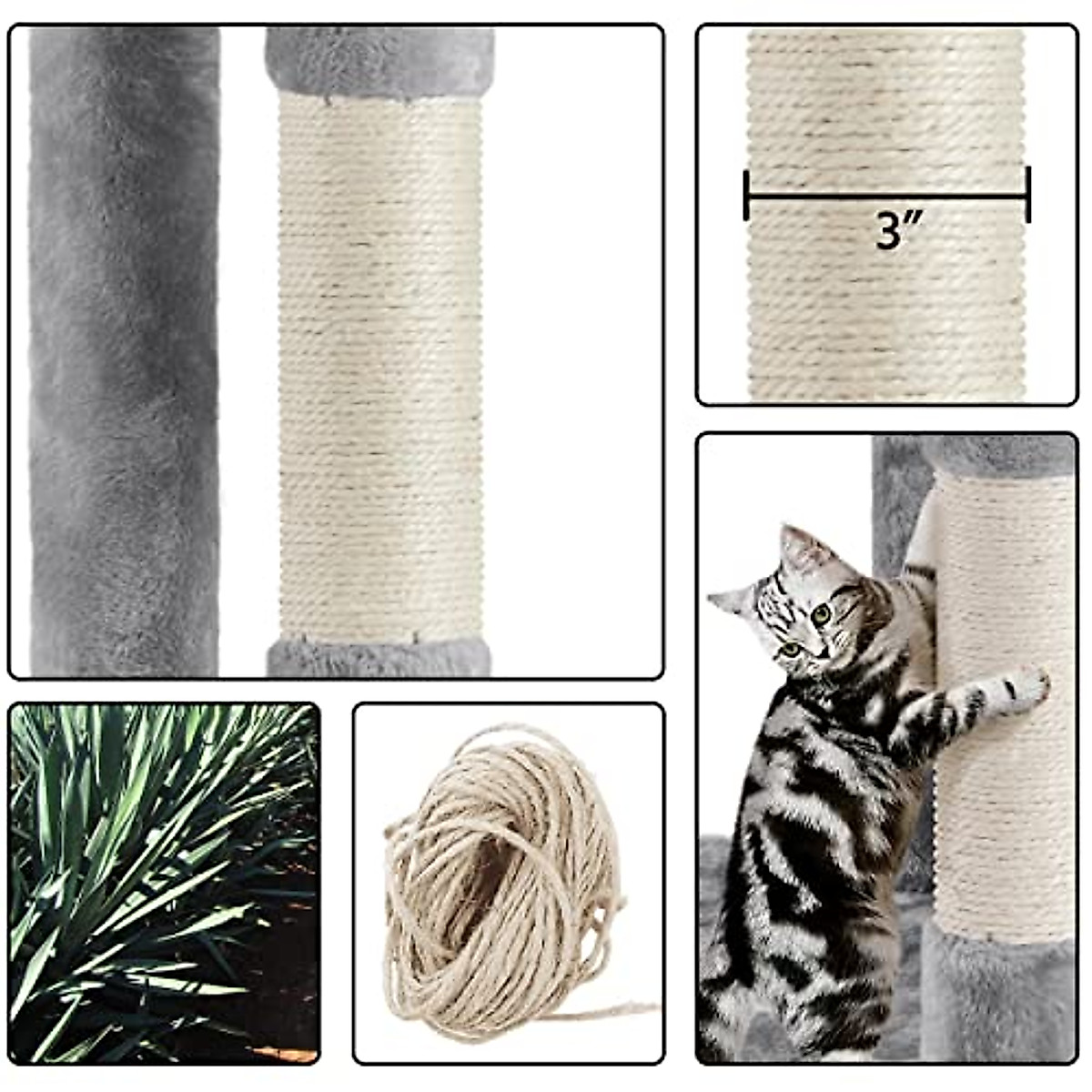 Yaheetech 70 inches Stable Cat Tree with Padded Platform, Replaceable Dangling Balls, Hammock, Basket and Condo, Cat Tower Furniture for Kittens, Cats and Pets