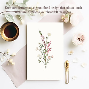 slapaflife Blank Cards,Blank Greeting Cards 4x6,40Pack -Elegant Floral Design Blank Greeting Cards,Note Cards with Matching Peel-and-Seal Rustic Envelopes
